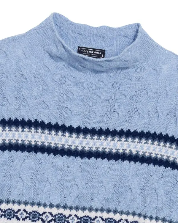 Vineyard Vines Mock Neck Sweater - Jake Blue Heather | Editorialist